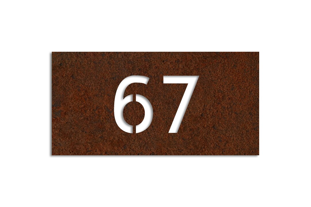 Rusted Steel House Number Plaque - Corten Steel House Address Number ...