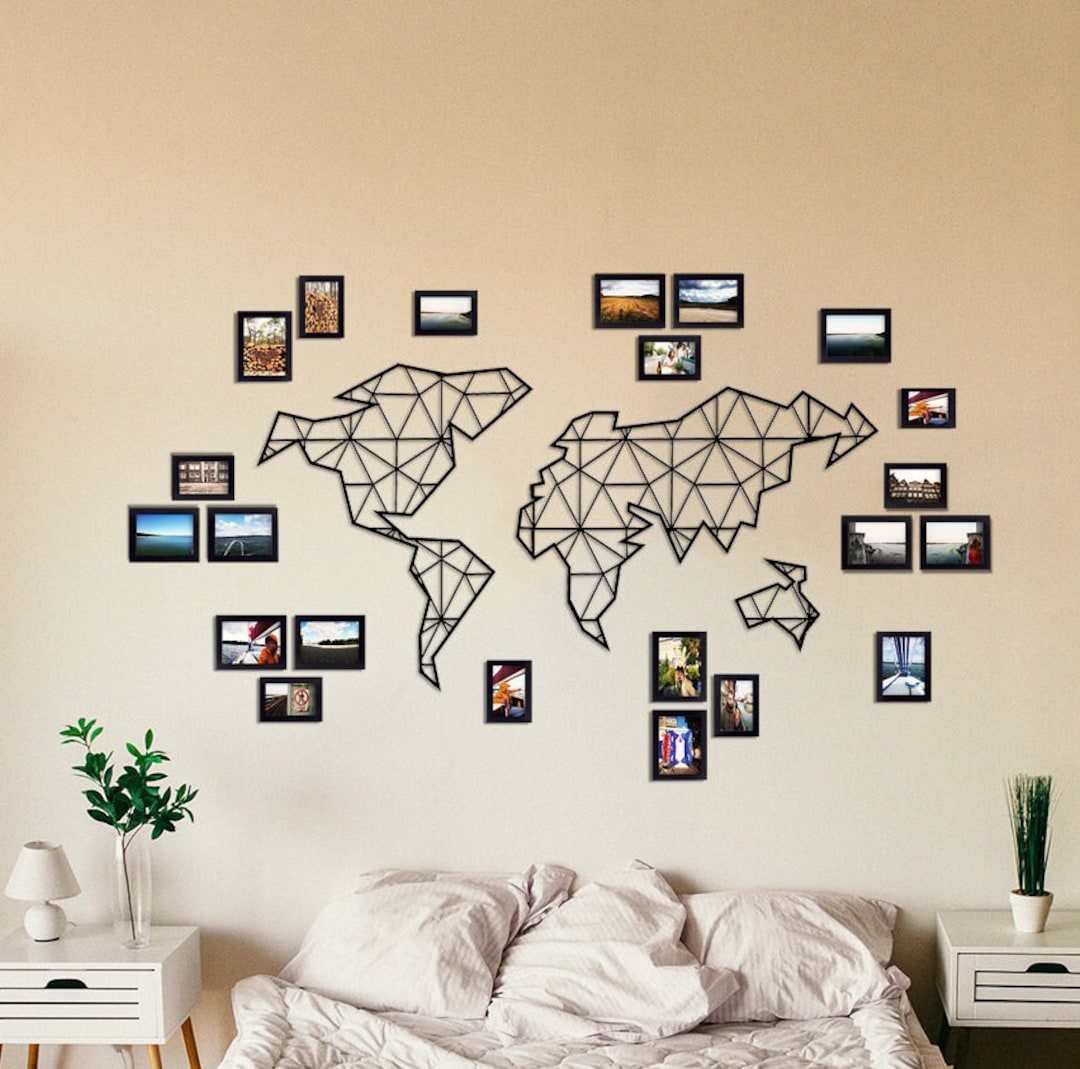 Extra Large Metal World Map Magnetic Metal Map Metal Wall - Etsy