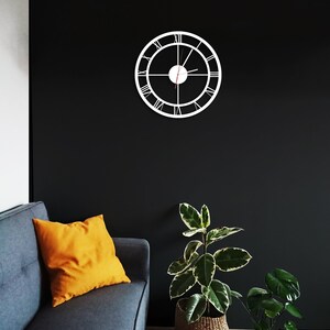 White Metal Wall Clock Rome Style Clock Industrial Clock | Etsy