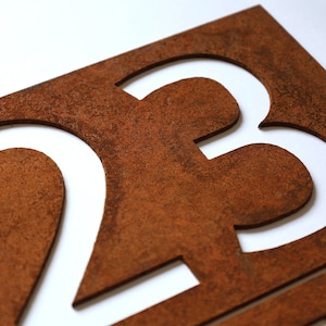 Corten House Rectangular Address Board, Rusted Steel House Number ...