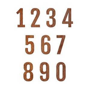 Corten Steel Numbers, Letters - Rusted Steel Home Numbers - Custom ...