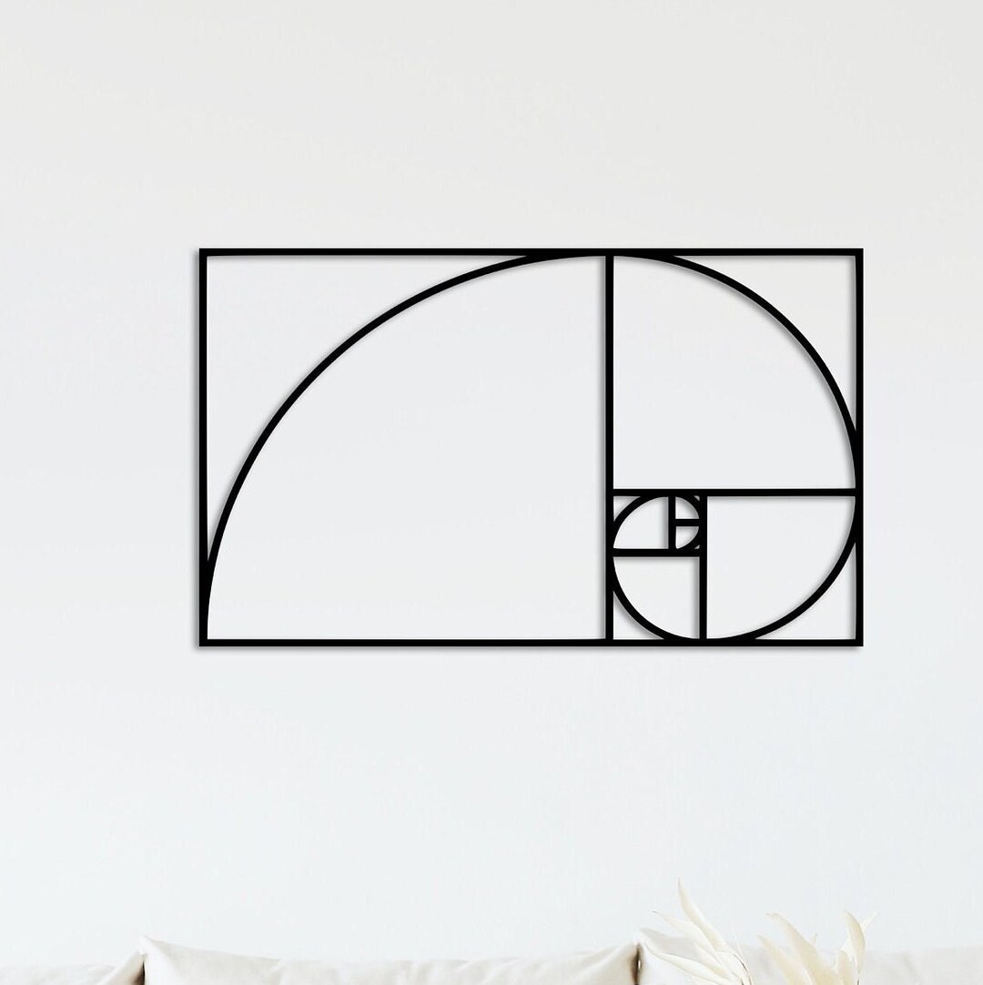 Fibonacci Spiral Metal Wall Art, Golden Ratio Wall Art, Metal Wall Art ...