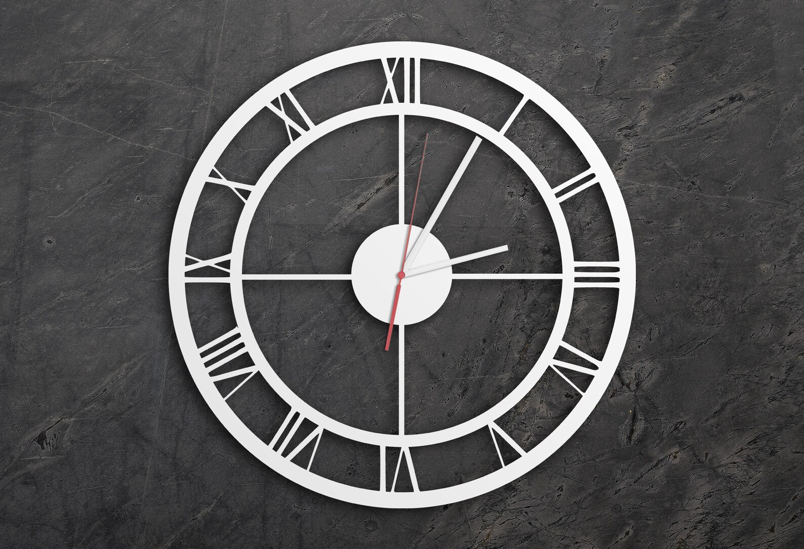 White Metal Wall Clock Rome Style Clock Industrial Clock - Etsy