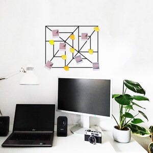 Geometric Noticeboard, Mood Board, Metal Magnet Board, Pinboard, Metal ...