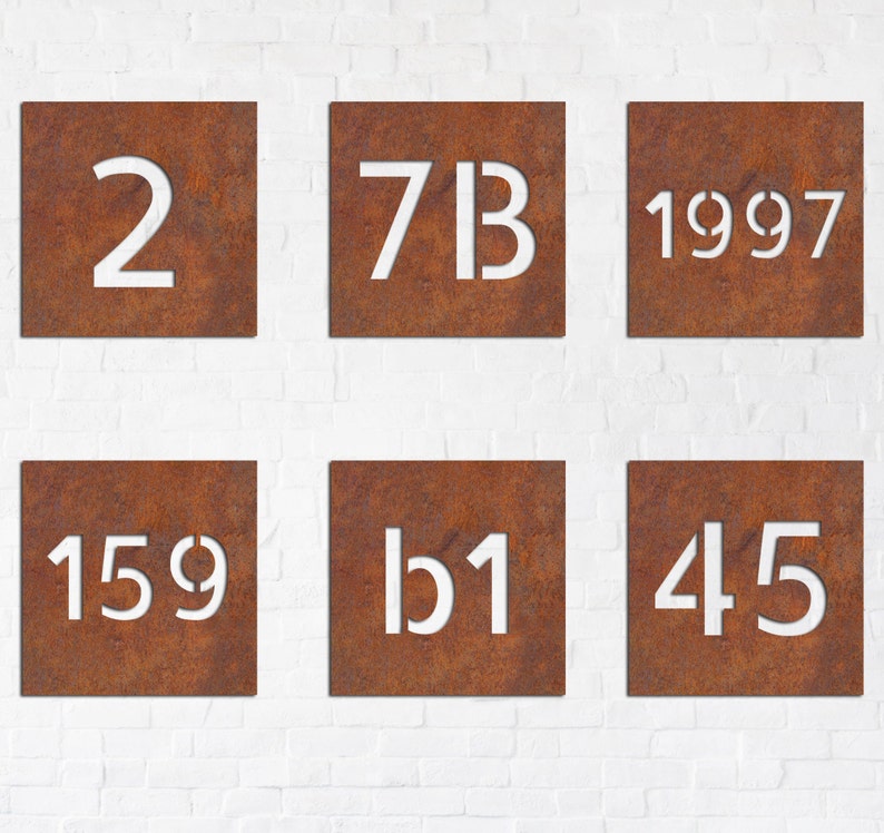 Corten House Number, Custom Corten Steel Sign, Plate, Corten Steel ...