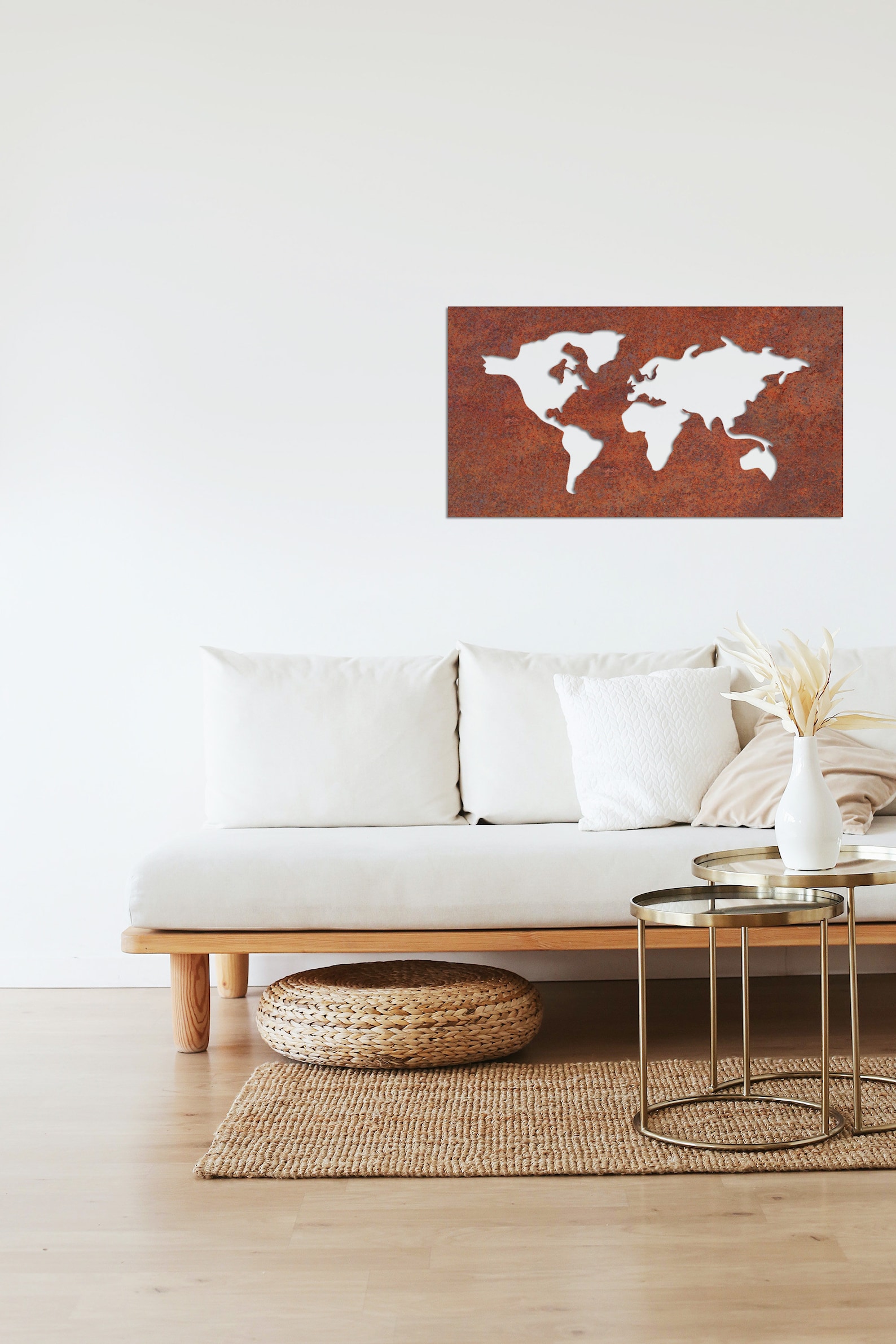 Corten Steel World Map Wall Art Rusty Wall Decor World Map - Etsy