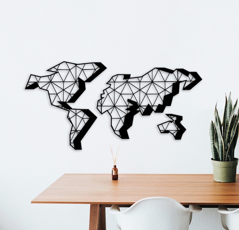 Metal Map of the World Wall Art Unique Gift for - Etsy