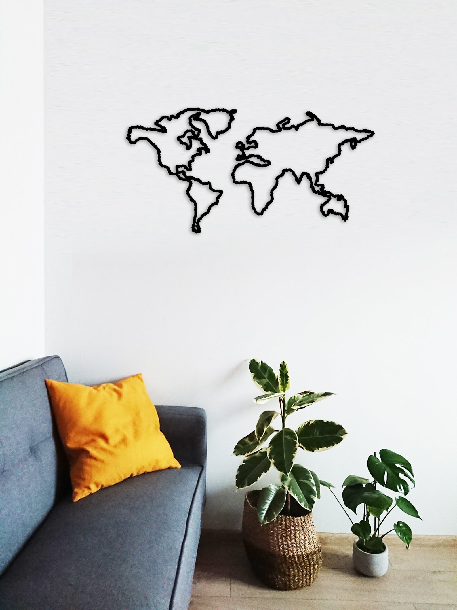 World Metal Map Metal Wall Art Metal Map of the World | Etsy