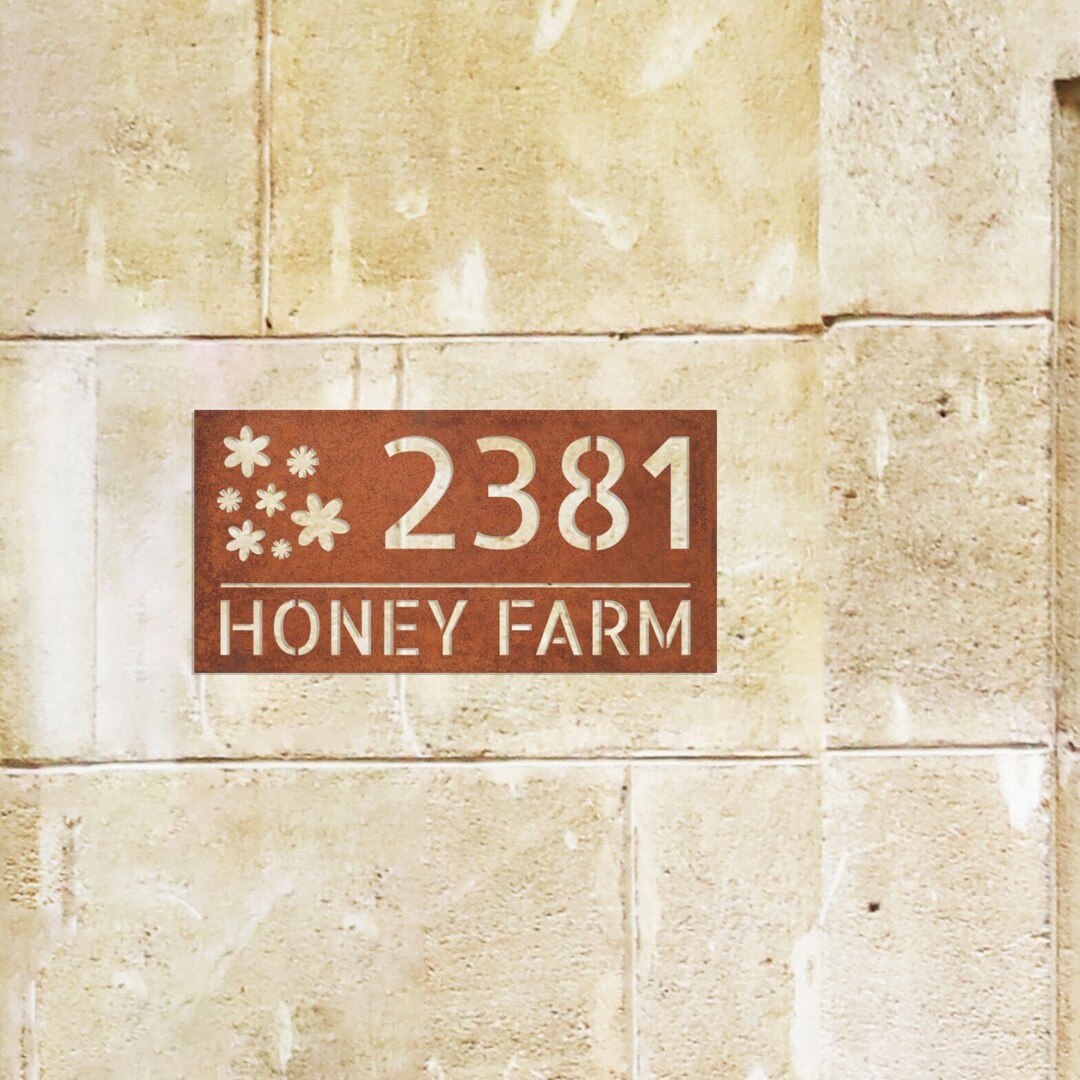 Custom Corten Steel Address Signboard - Corten Rusted Steel ...