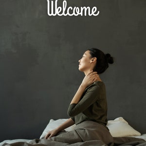 Metal Wall Art White Welcome Sign - Welcome Handwritten White Metal ...