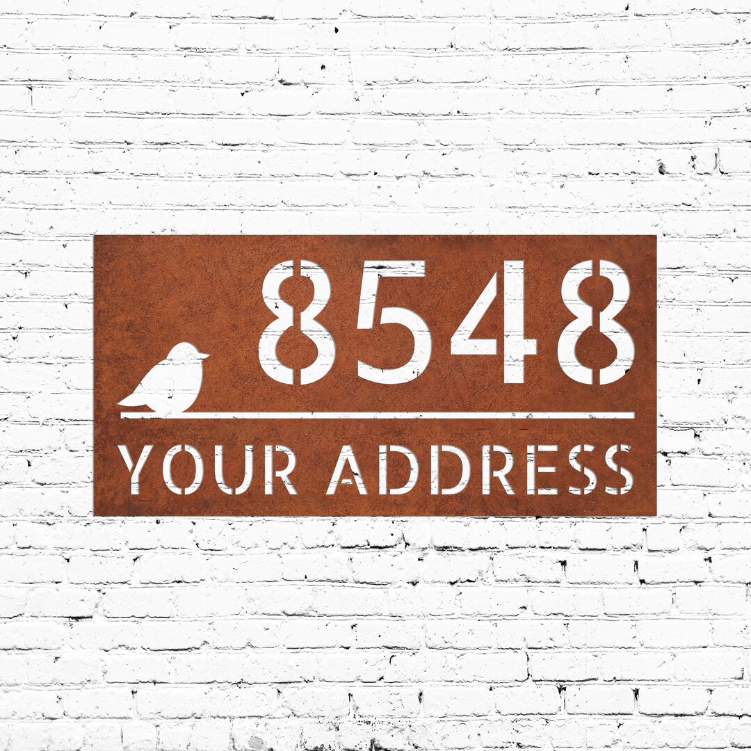 Custom Corten Steel Signboard With House Number and Street Name With ...