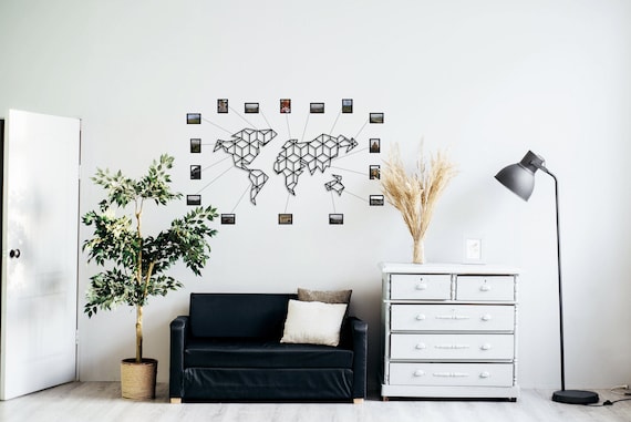 Extra Large Metal Wall Art World Map XXL Geometric World Map | Etsy