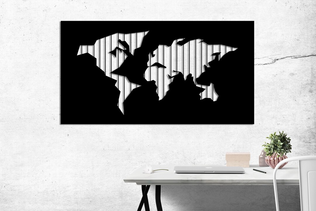 Magnetic Metal World Map: Steel Push Pin Travel Art (80x40cm) - Etsy