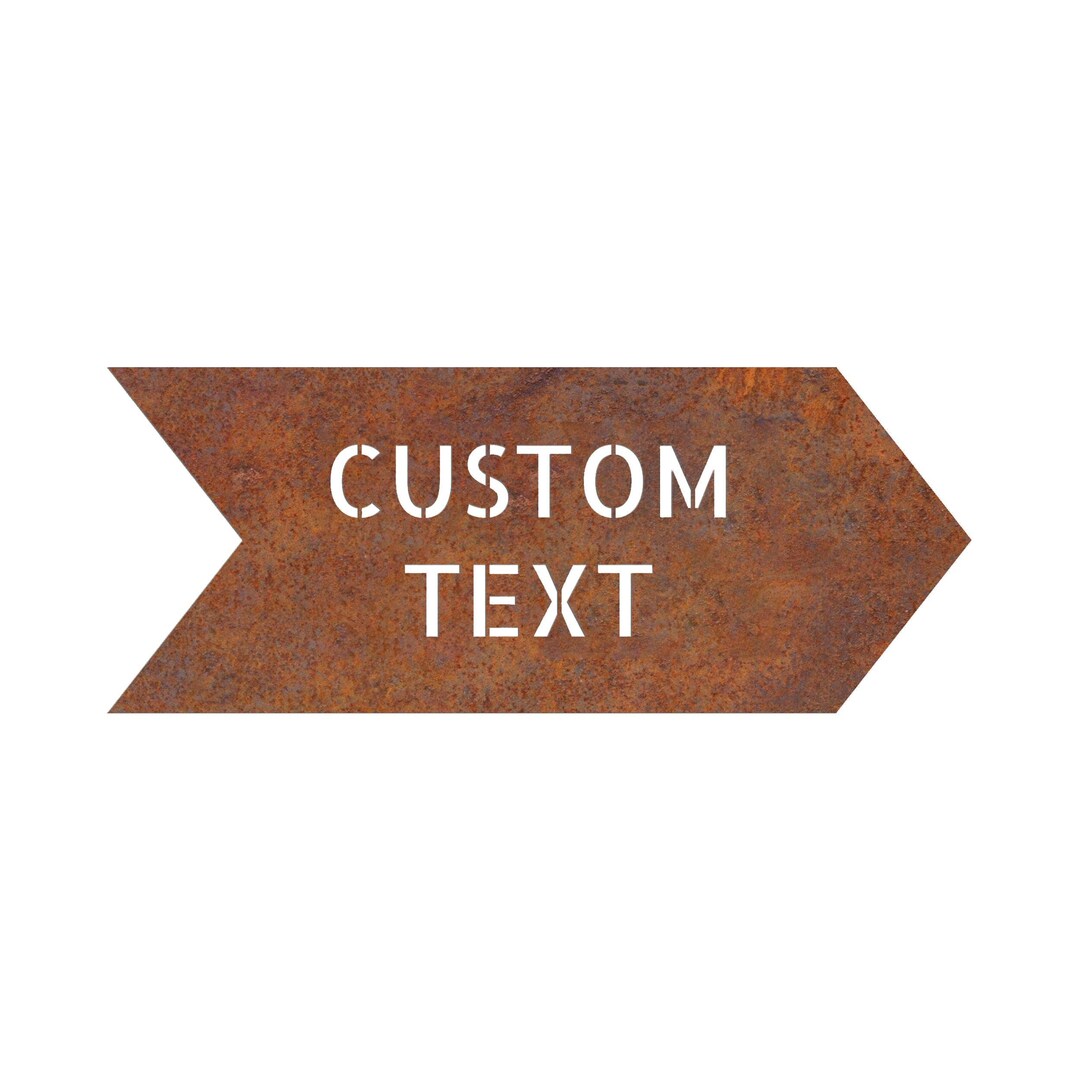 Directional Corten Steel Arrow Custom Text Rusted Sign Signpost Custom ...