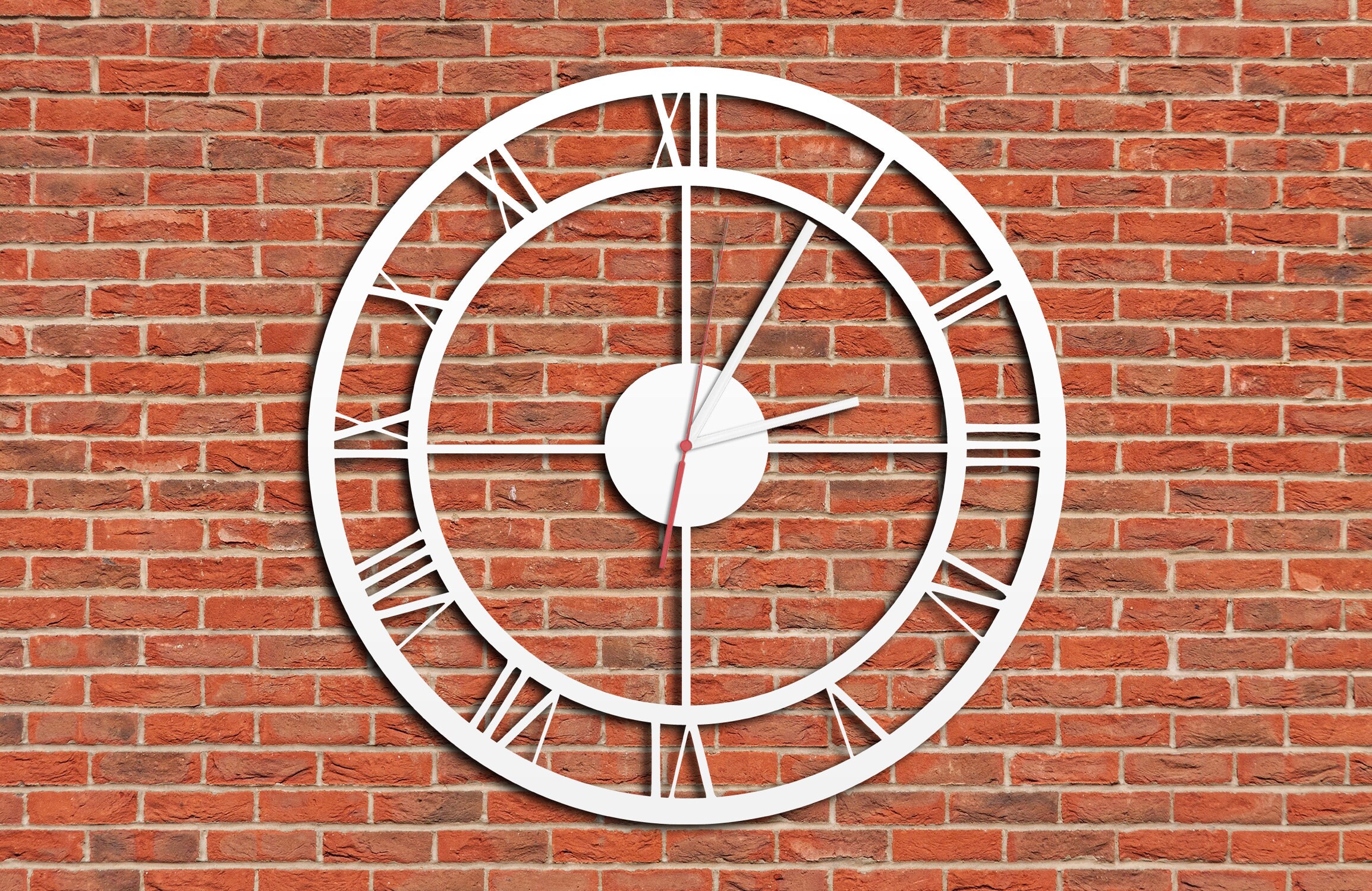 White Metal Wall Clock Rome Style Clock Industrial Clock | Etsy