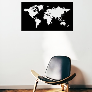 Metal World Map Magnetic Board for Travel Magnets - Metal Map ...