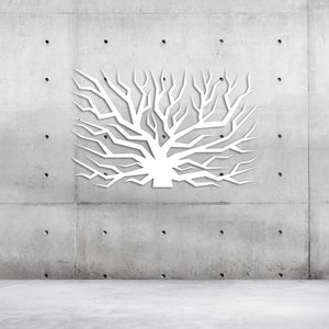 White Metal Wall Art Tree, Metal Decorative Panel, Tree of Life Metal ...