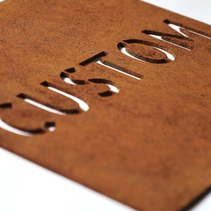 Custom Corten Steel Signboard, Corten Steel House Number, Rusted Steel ...