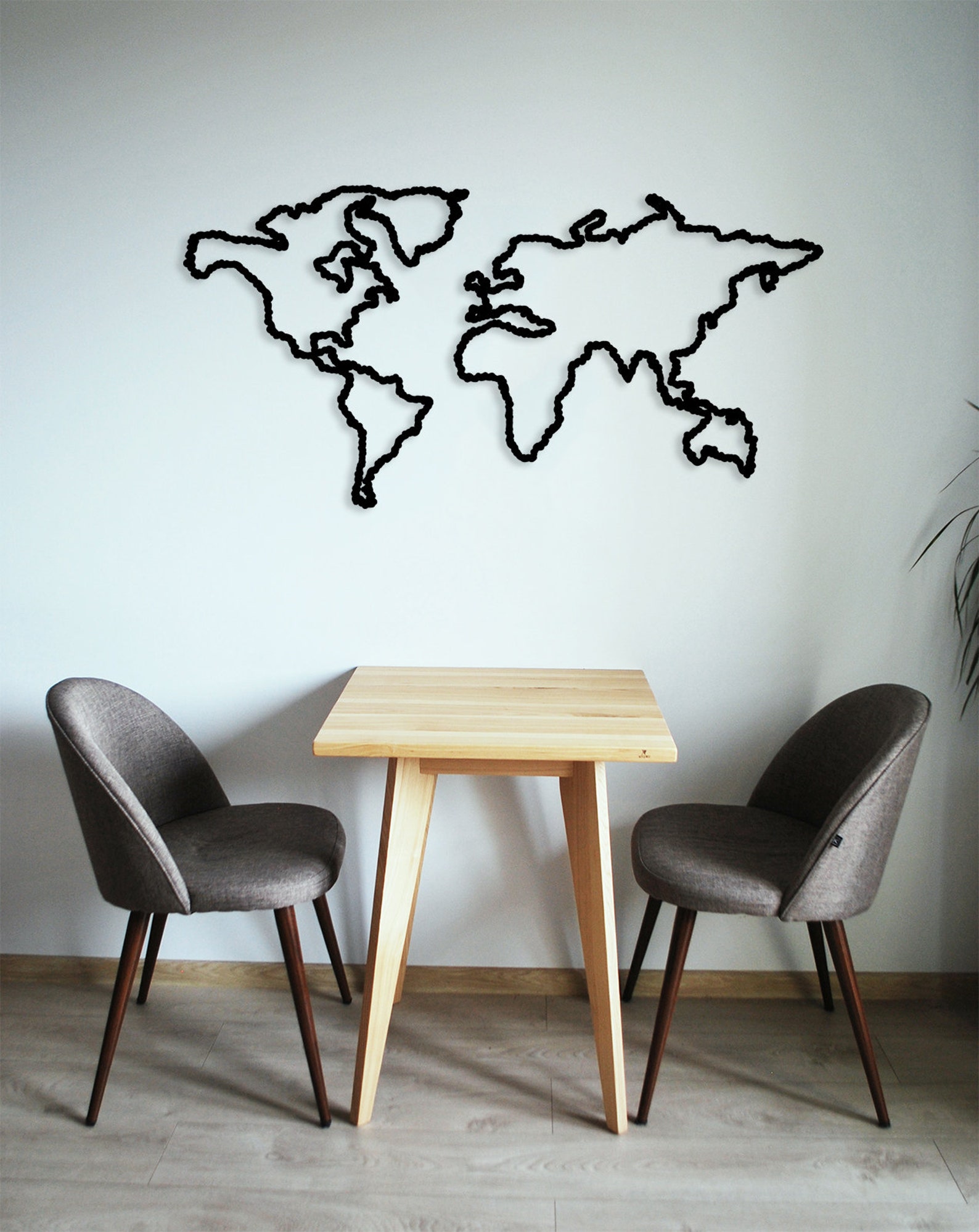 World Metal Map Metal Wall Art Metal Map of the World | Etsy