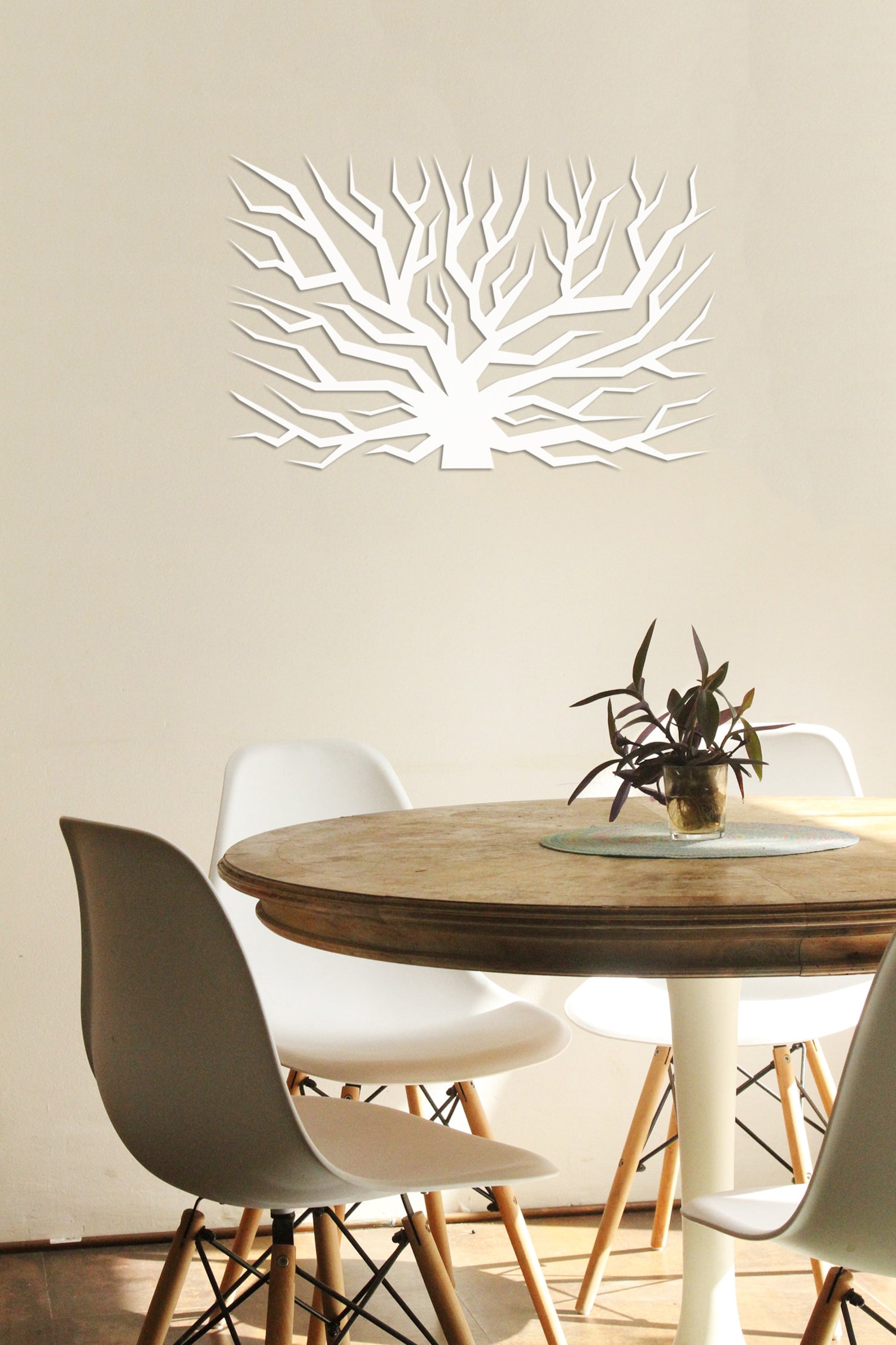 White Metal Wall Art Tree, Metal Decorative Panel, Tree of Life Metal ...