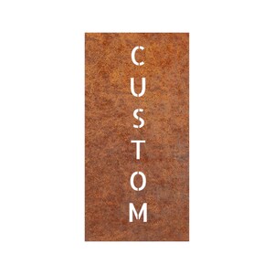 Custom Corten Number Vertical Plaque, House Address Rusted Steel ...