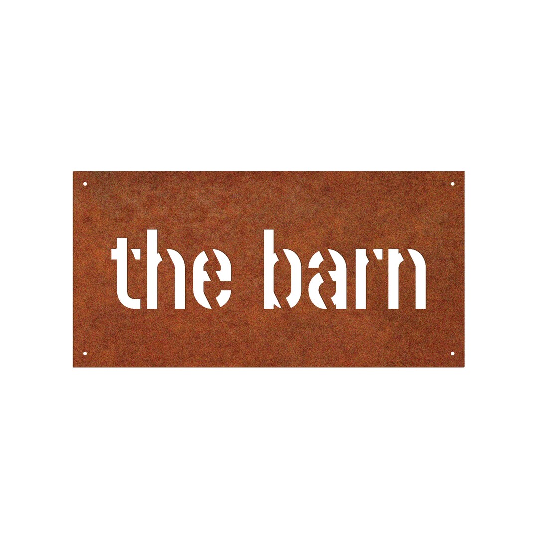 Rusted Corten Steel 'the Barn' Sign - Metal Outdoor Decor - Etsy