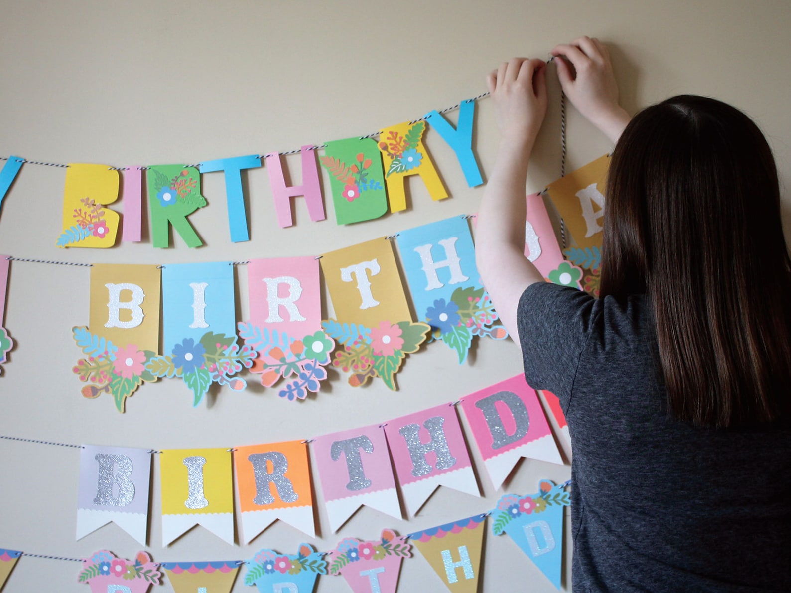 BANNER - Happy Birthday Bunting, Wall Decor, Birthday Banner, Birthday ...