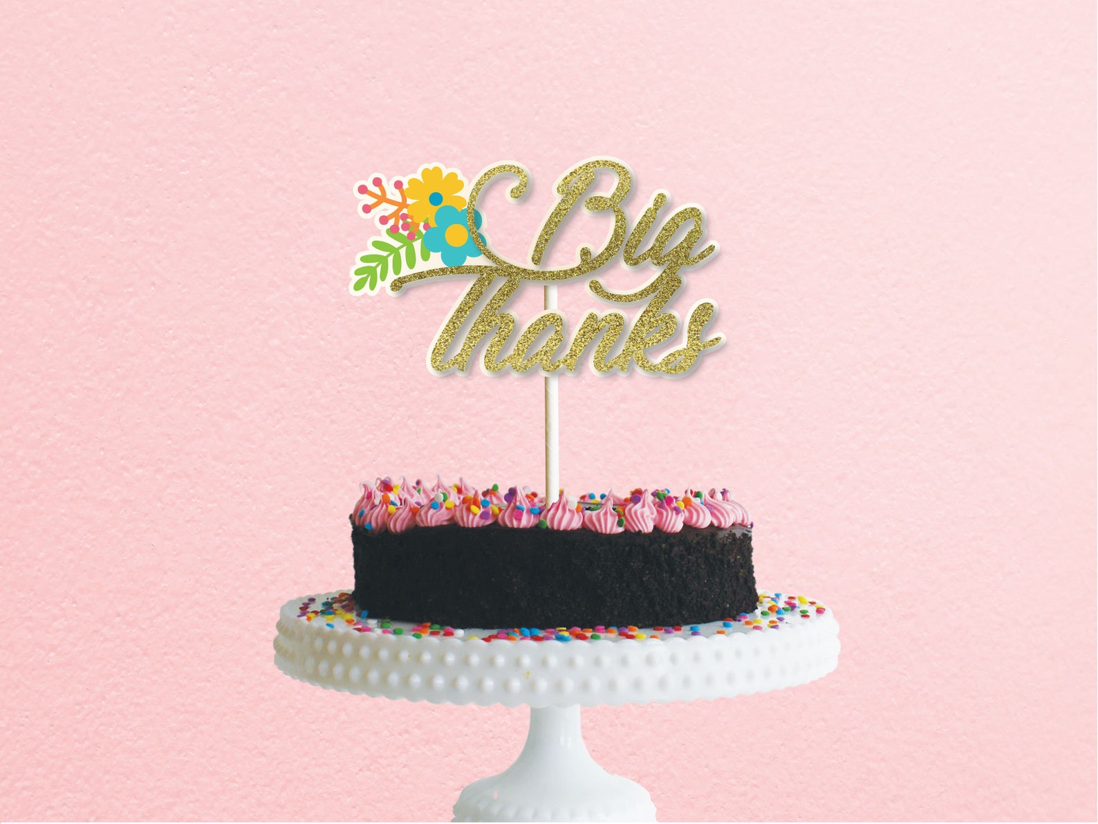 Big Thanks Cake Topper, Thank You Cake Topper, Custom Cake Topper ...