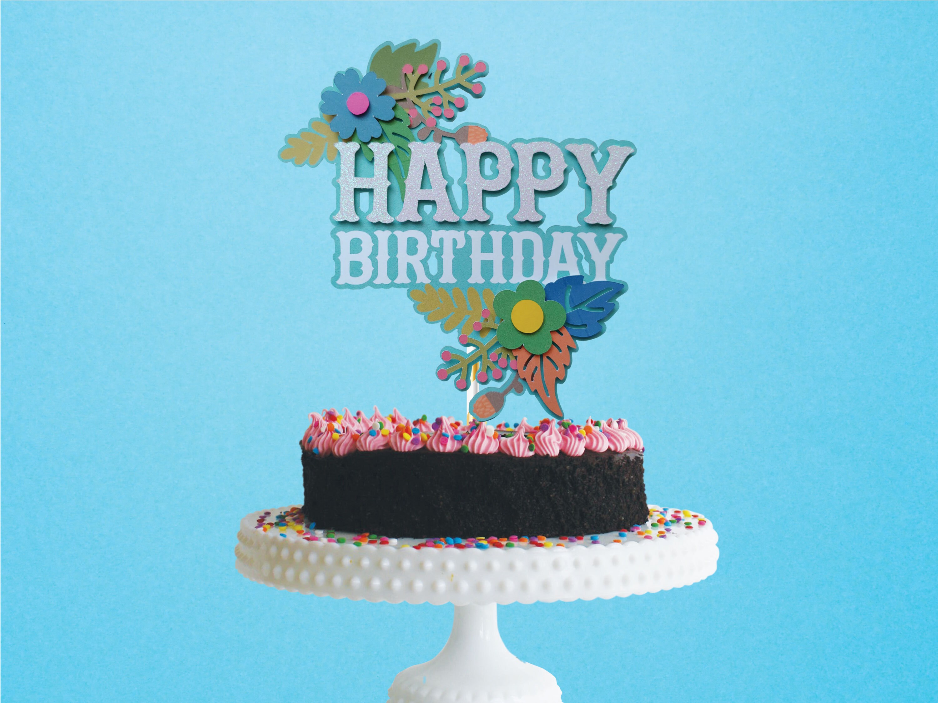 CAKE TOPPER - Flower Cake Topper, Red, Birthday Cake Topper, Cake ...