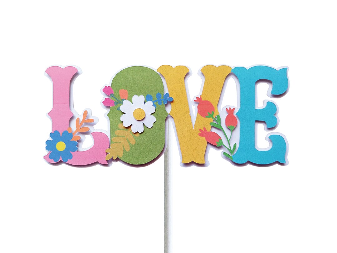 CAKE TOPPER - LOVE Cake Topper, Wedding Cake Topper, Bachelorette Party ...