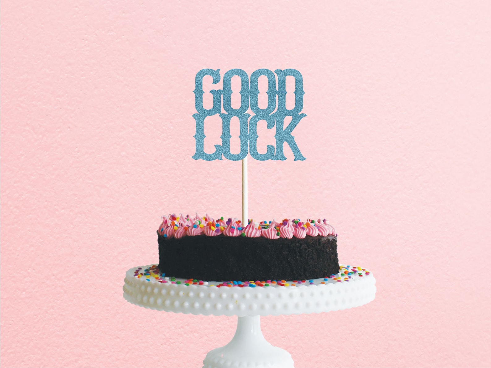 CAKE TOPPER - Good Luck, Cake Topper, Personalized Cake Topper, Custom ...