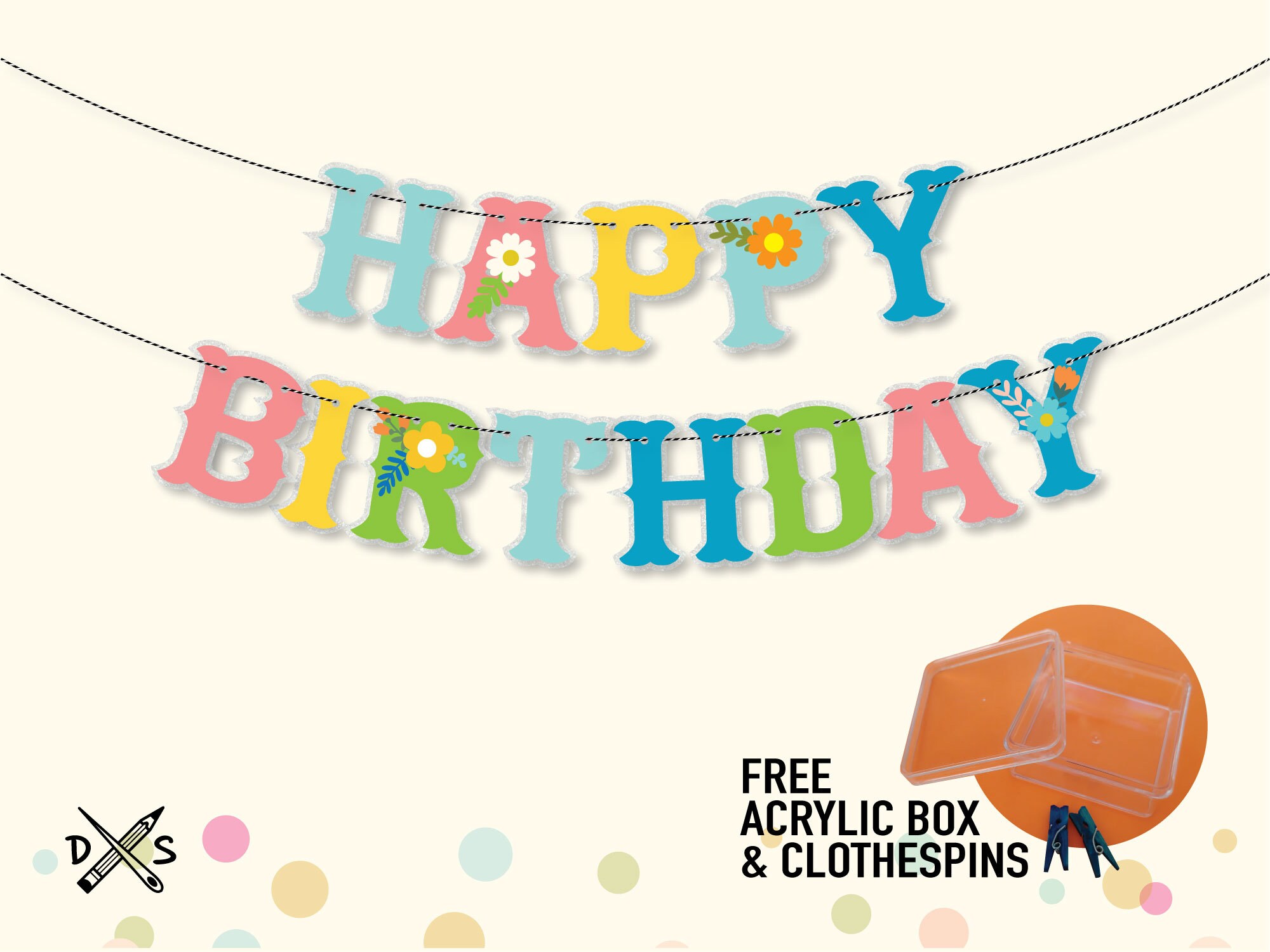MINI MINI BANNER - Happy Birthday Bunting, Wall Decor, Birthday Banner ...
