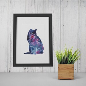 Galacticat Galaxy Space Cat 8x10 Kitchen Decor Nursery Print - Etsy