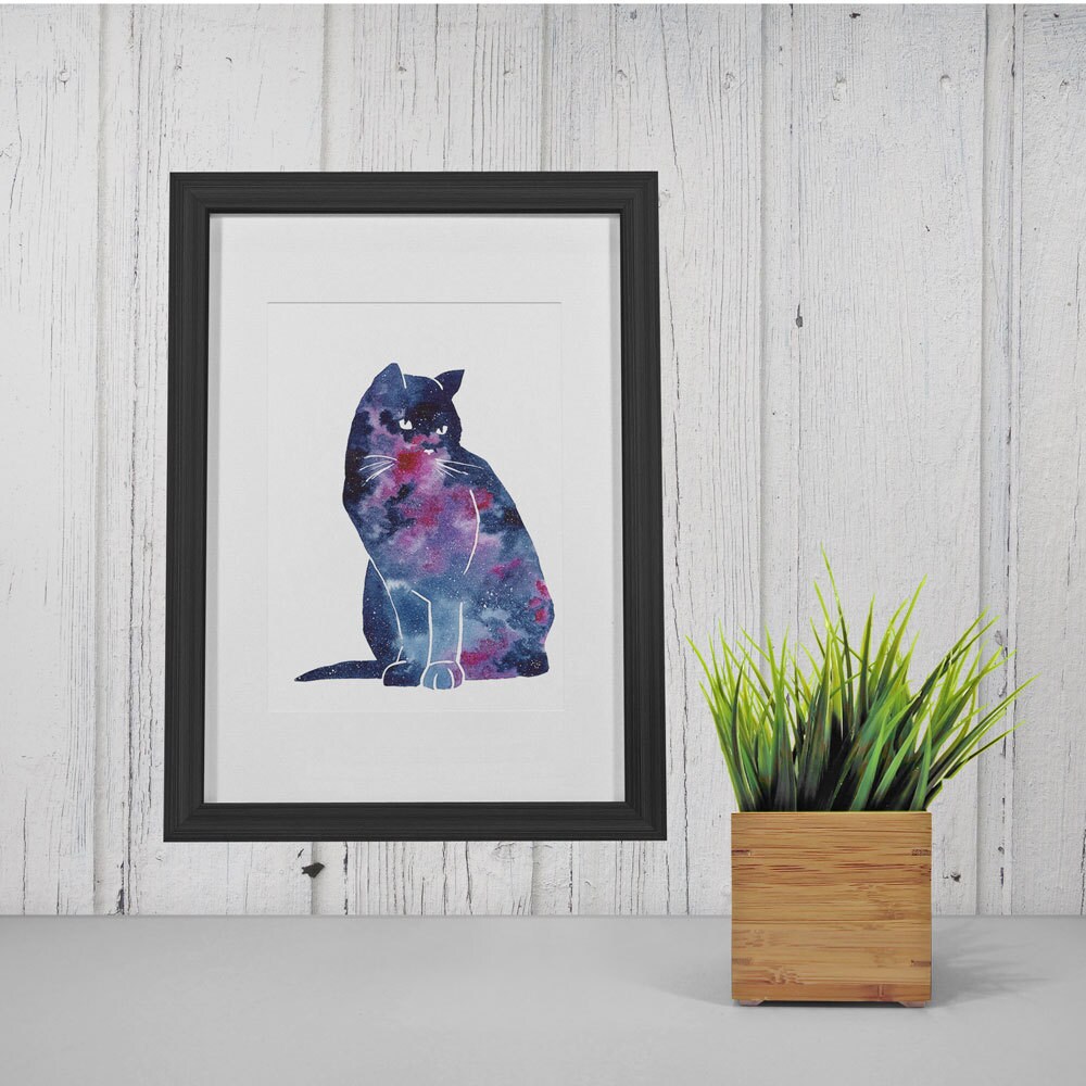 Galacticat Galaxy Space Cat 8x10 Kitchen Decor Nursery Print - Etsy