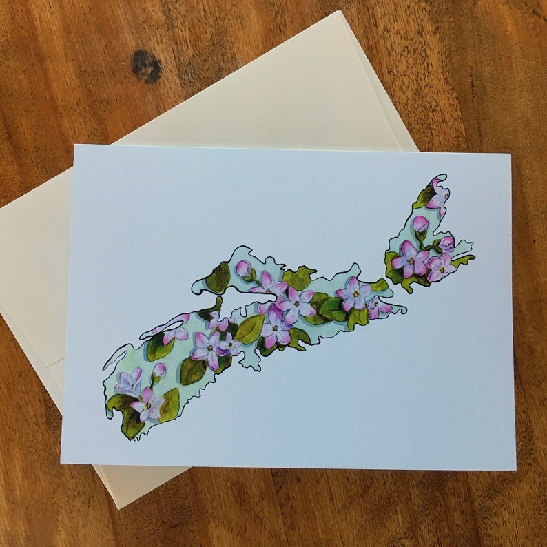 Greeting Card Nova Scotia Mayflower Canadian Provincial Flowers - Etsy