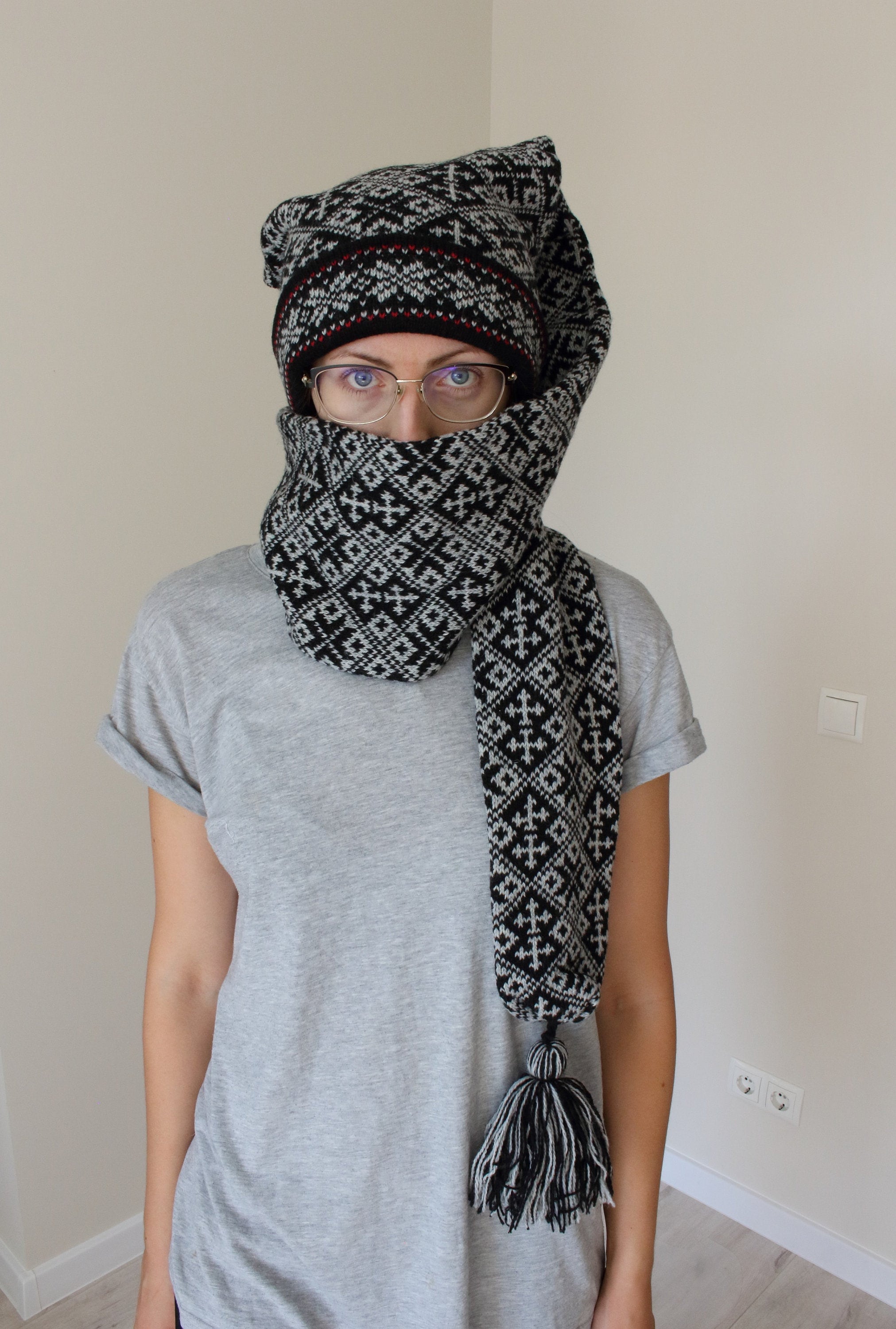 Super Long Stocking Cap, Long Tail for Adult scarf Hat - Etsy