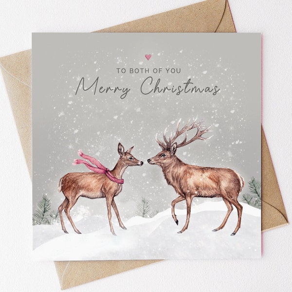 Deer Christmas Card - Etsy