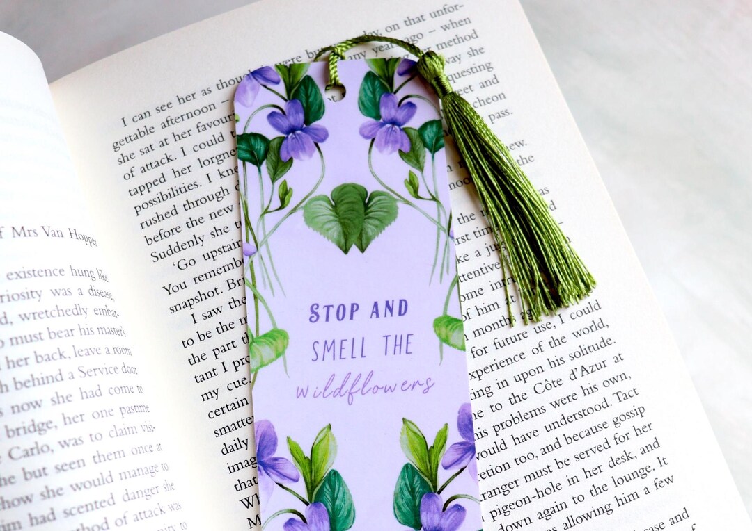 Wildflowers Violet Purple Bookmark, Botanical Book Lovers, Bookish Gift ...