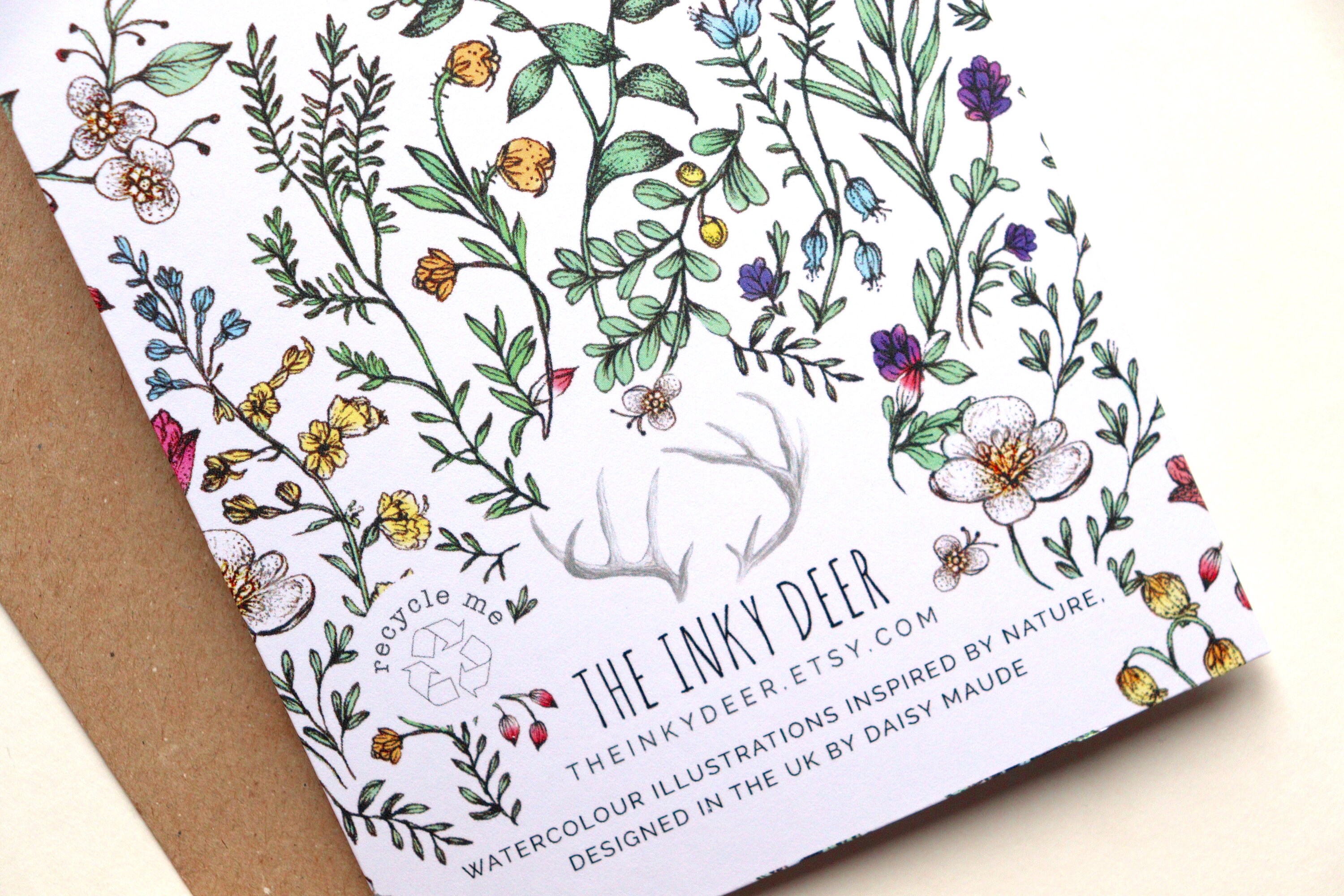 Botanical Birthday Card, Floral Watercolour Illustrated Wildflower ...