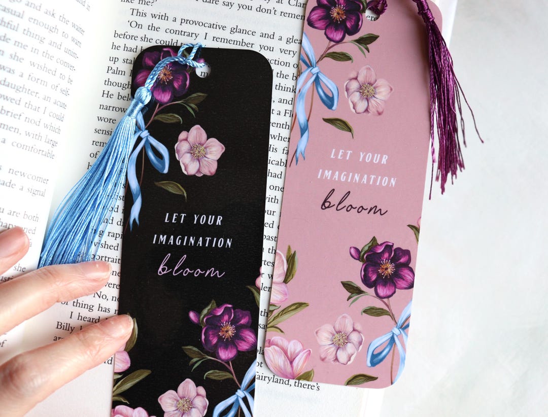 Pink Hellebore Bloom Bookmark, Floral Book Lovers, Bookish Gift, Cute ...