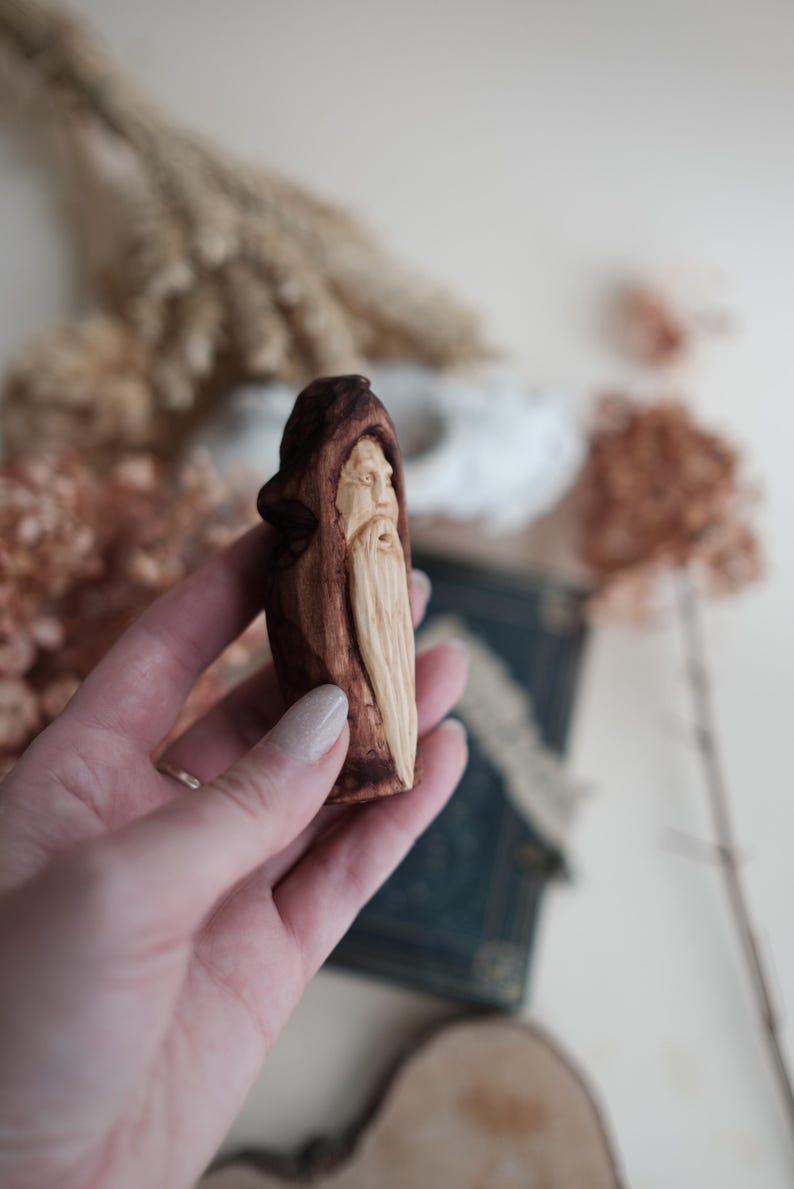 Carved Wooden Pagan Wizard Idol Sculpture - Etsy
