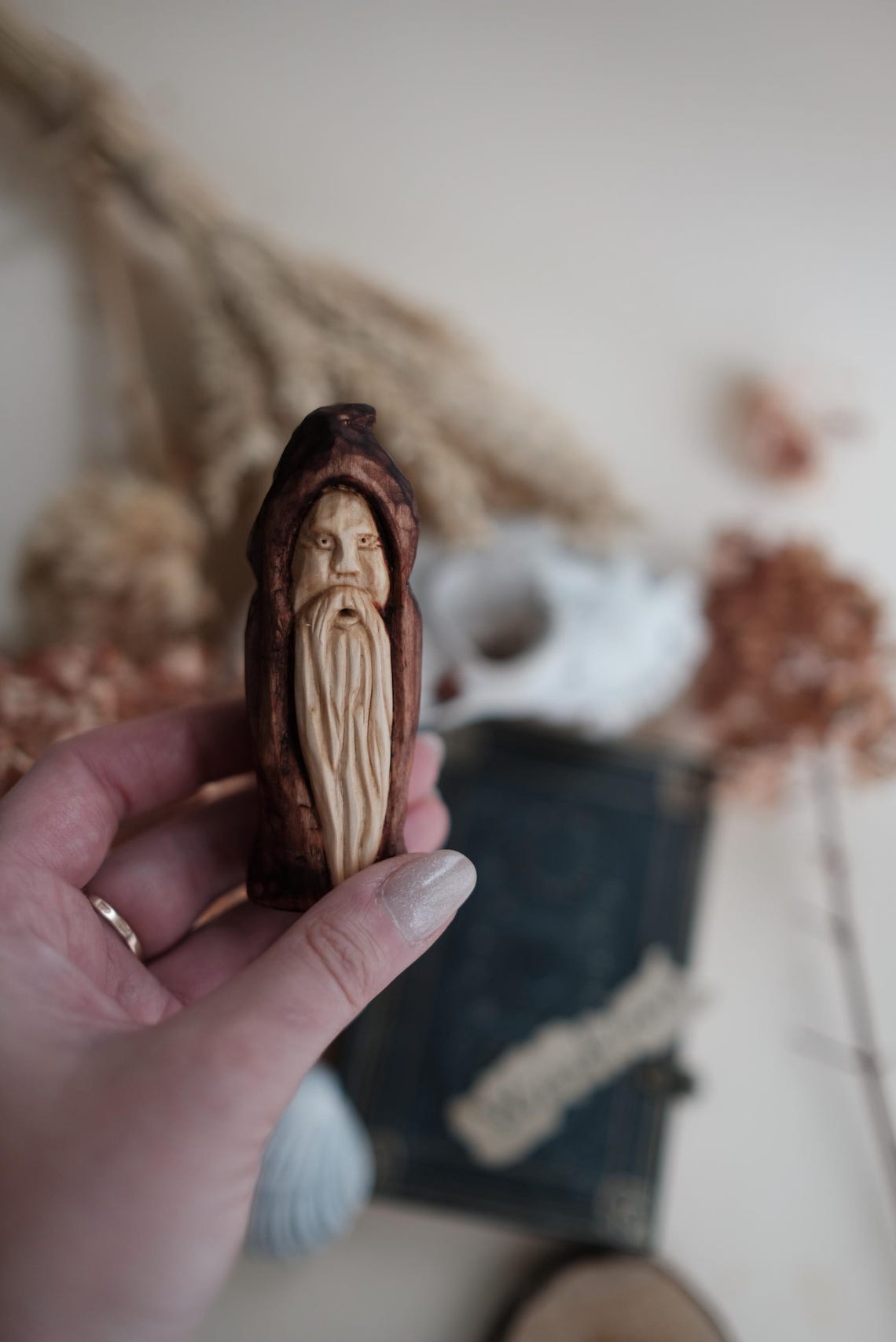 Carved Wooden Pagan Wizard Idol Sculpture - Etsy