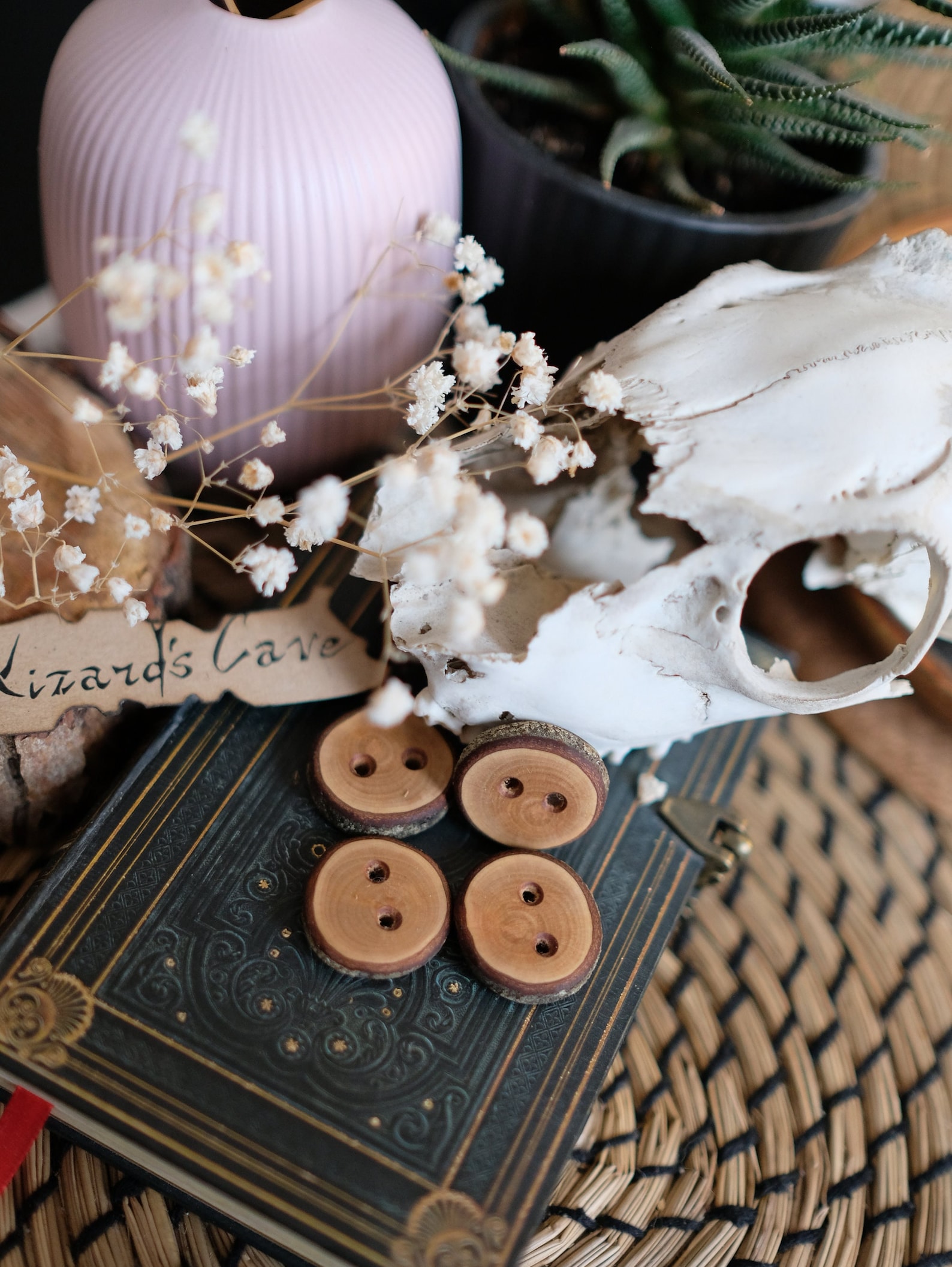 Wooden Buttons set of 4 - Etsy