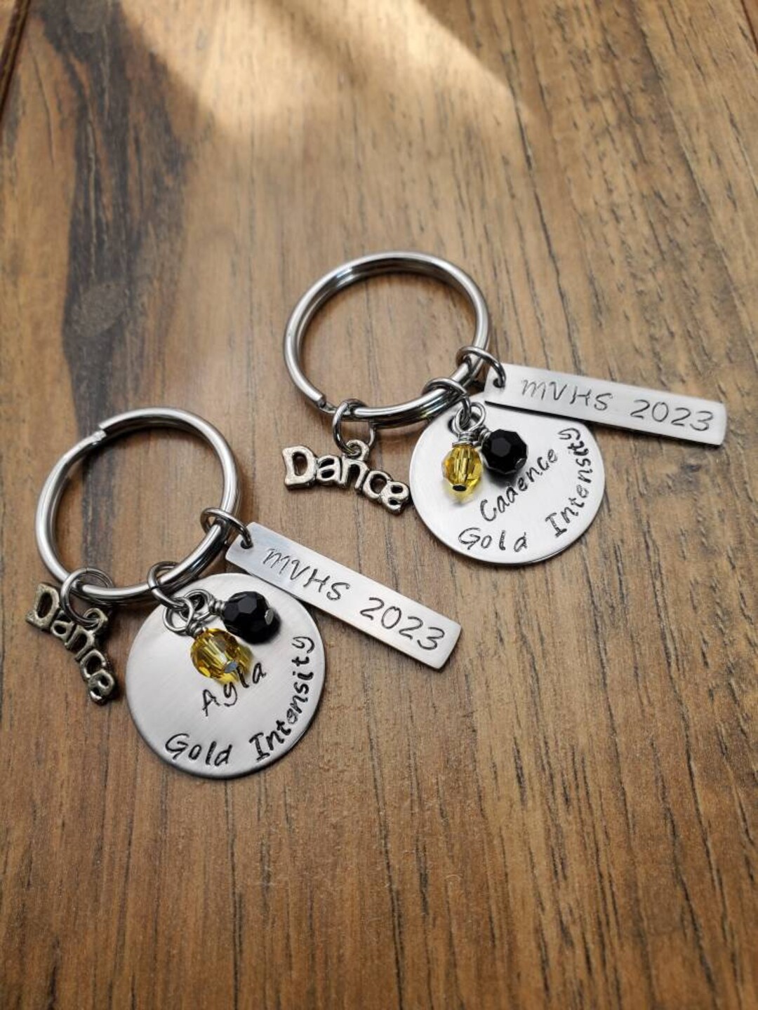 Hand Stamped Personalized Dance Keychain, Dance Gift, Senior Night Team ...
