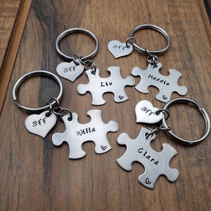Puzzle Piece Family Keychains, Best Friend Puzzle Piece Keychains ...