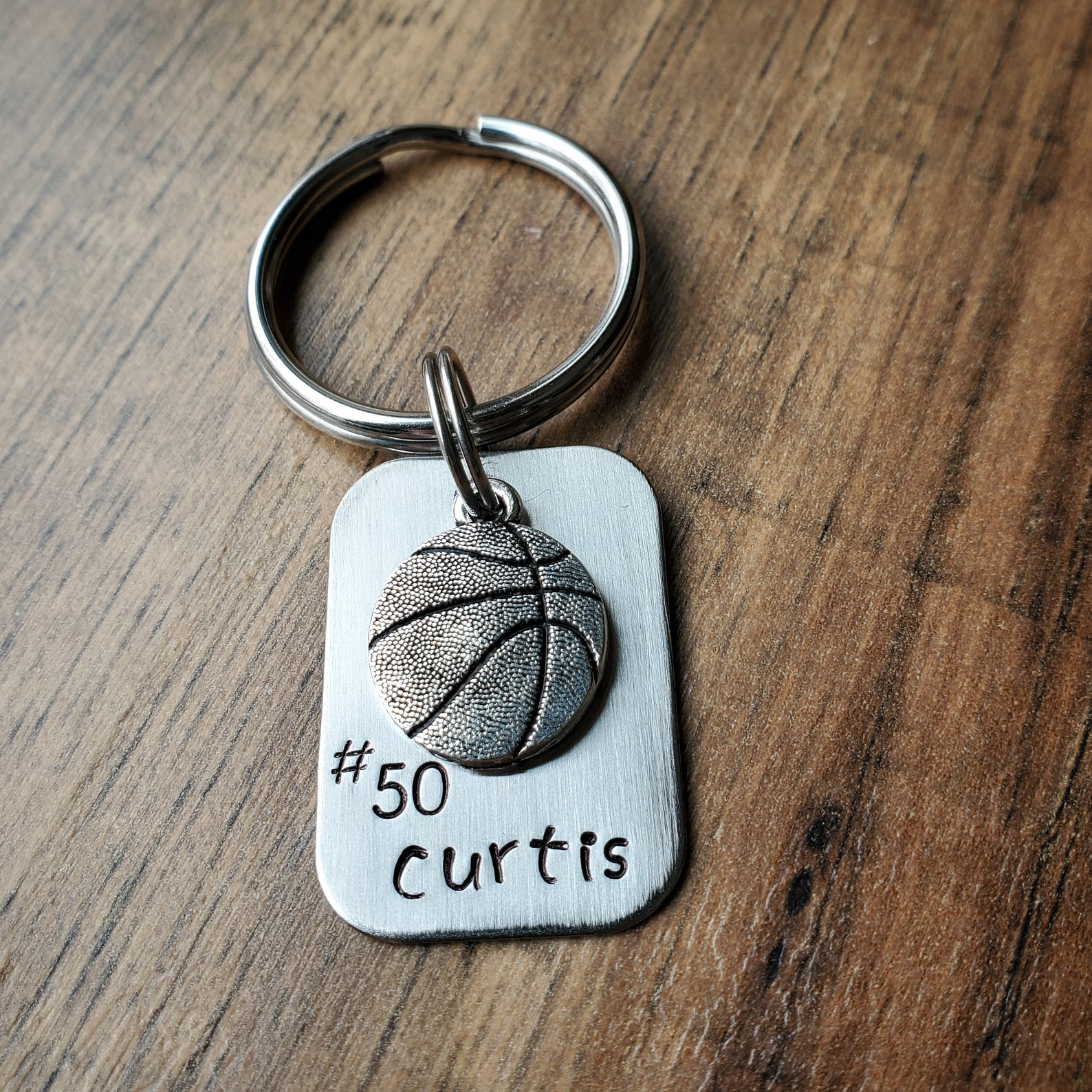 Hand Stamped Personalized Basketball Keychain Basketball - Etsy