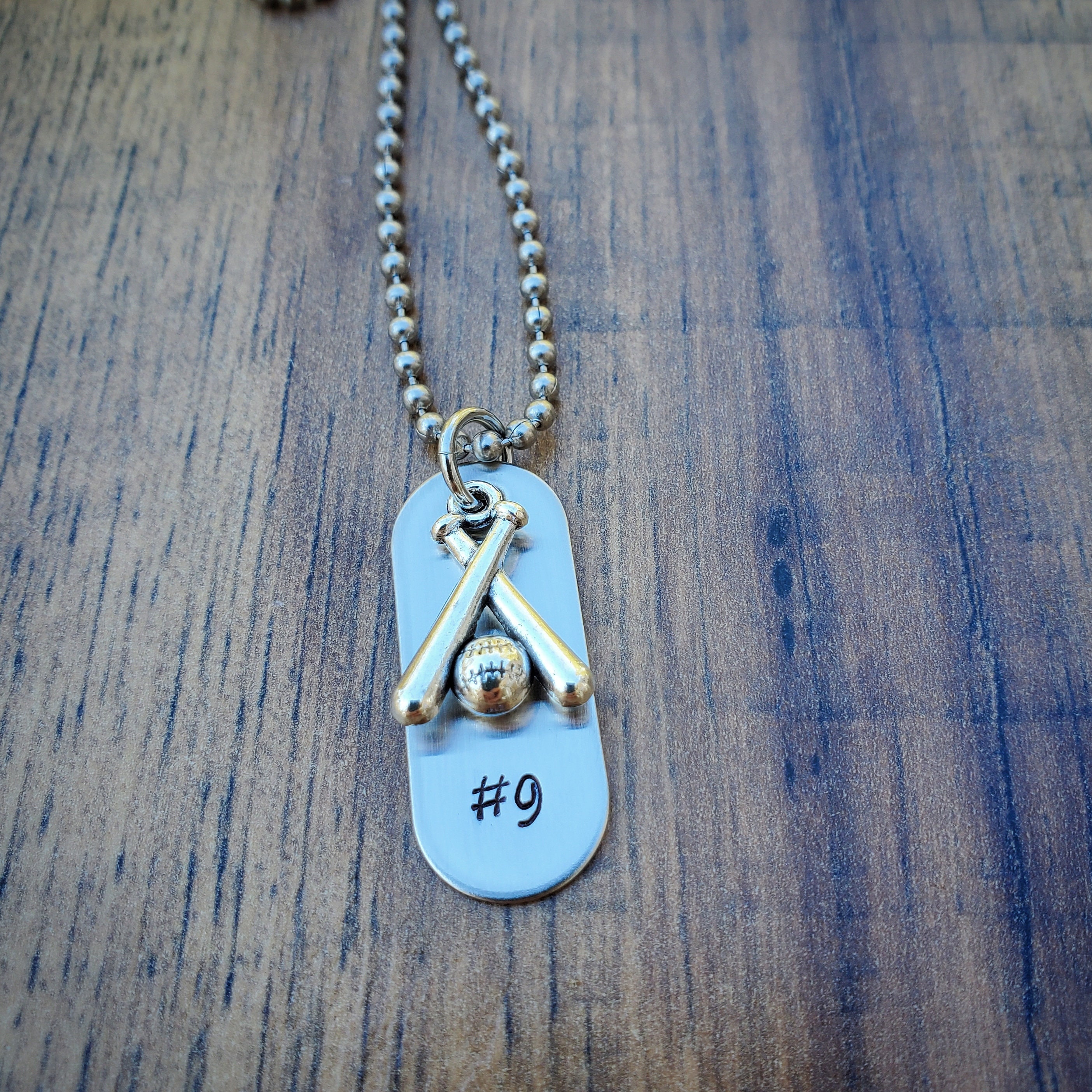 Hand Stamped Personalized Baseball Necklace Boys Baseball | Etsy