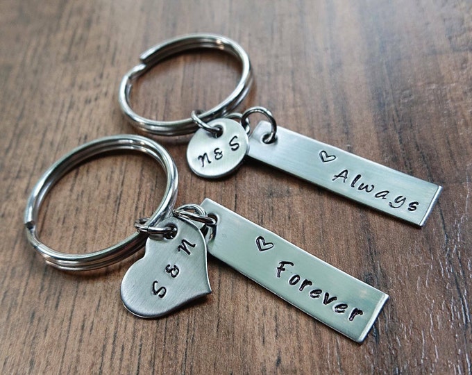 Personalized Keychain and Necklace Set, Together Forever Couples ...