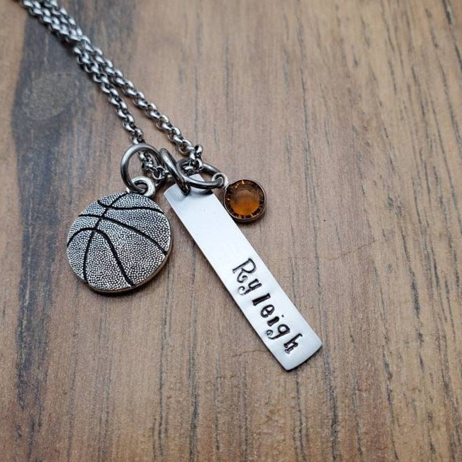 Hand Stamped Personalized Basketball Necklace Girls - Etsy