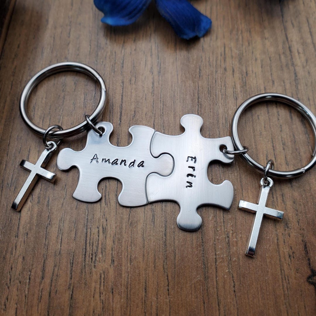 Church Group Gifts, Cross Keychain, Connecting Keychains, Personalized ...